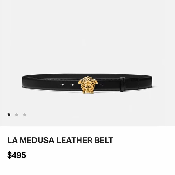 Versace | Accessories | Black Versace Belt With Gold Medusa Head | Poshmark